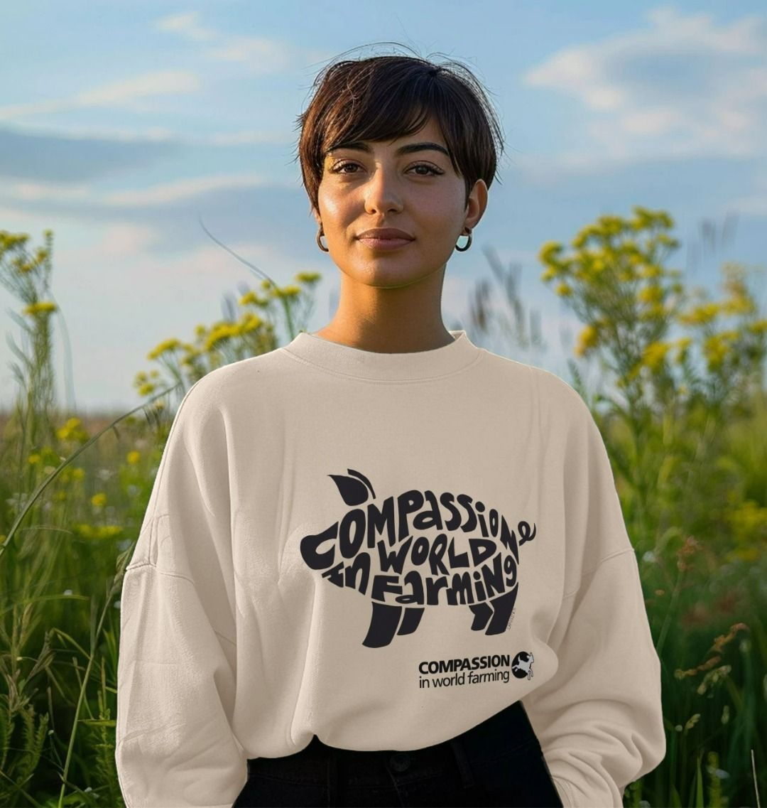 Women's Compassion Pig Oversized Jumper – Compassion in World Farming